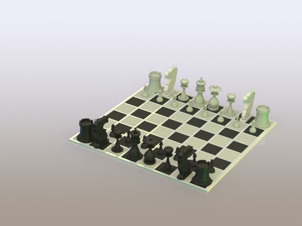 chess board 3d dwg