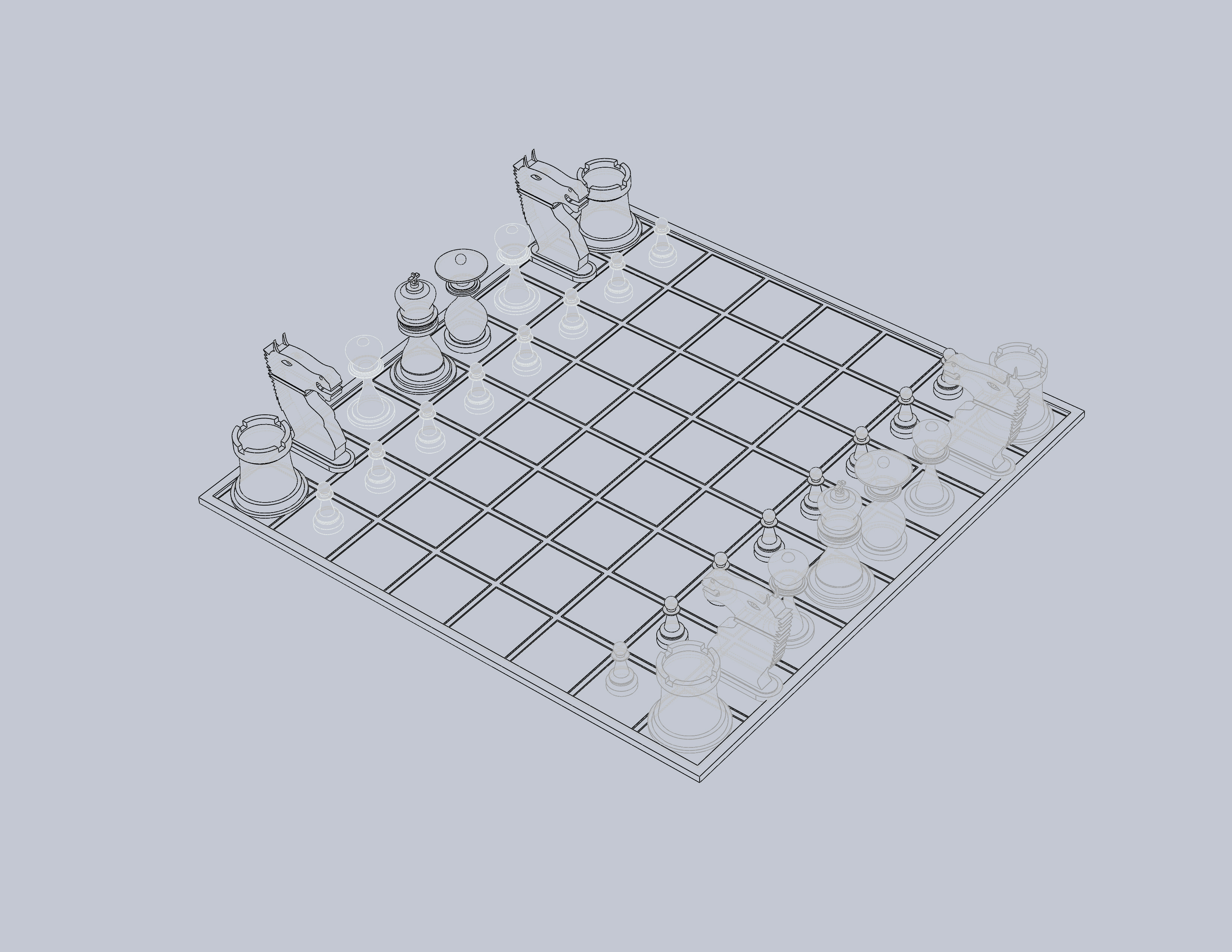 chess board 3d dwg