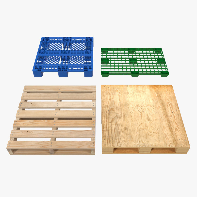 3d model pallets set modeled