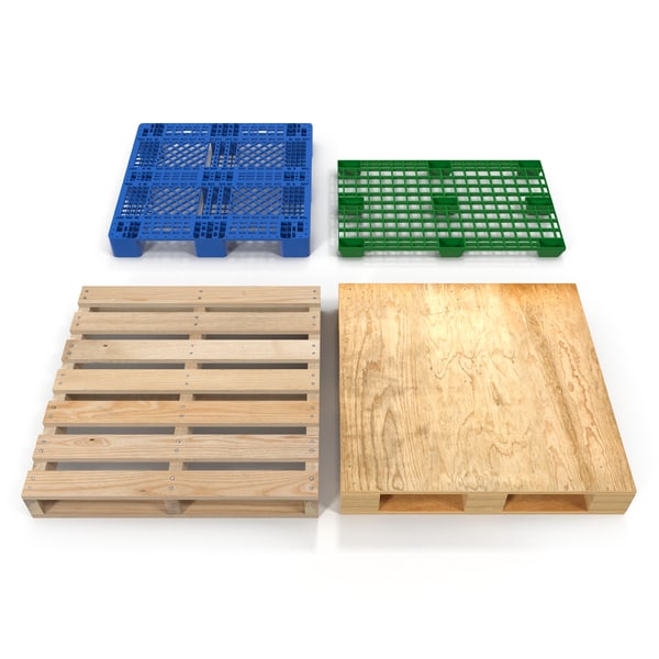 3d model pallets set modeled