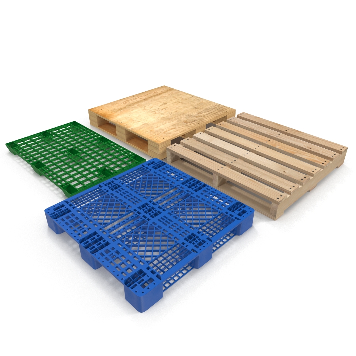 3d model pallets set modeled