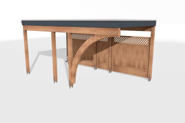 3d carport wood