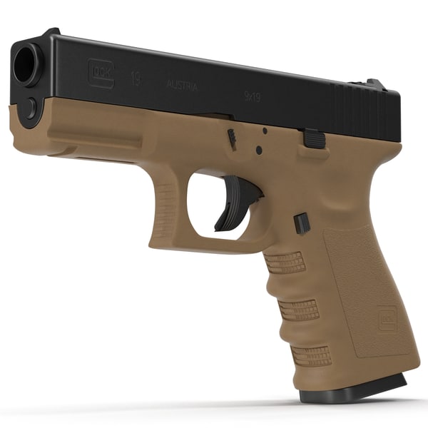 3d model of compact pistol glock 19