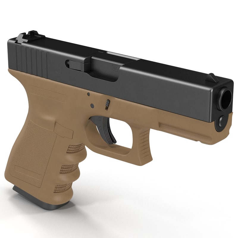 3d model of compact pistol glock 19