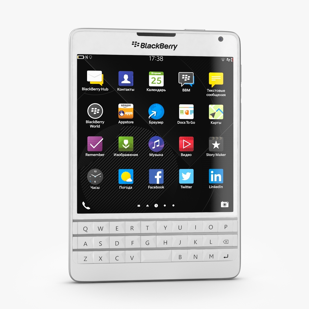 3d model of blackberry passport t black