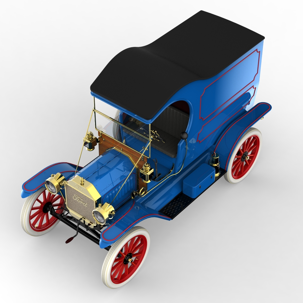 modelo 3d 1913 Ford Model T Delivery Van, 1913 - TurboSquid 543582