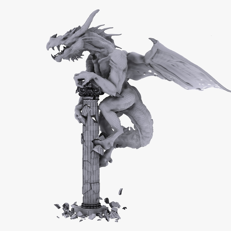 3d statue dragon model