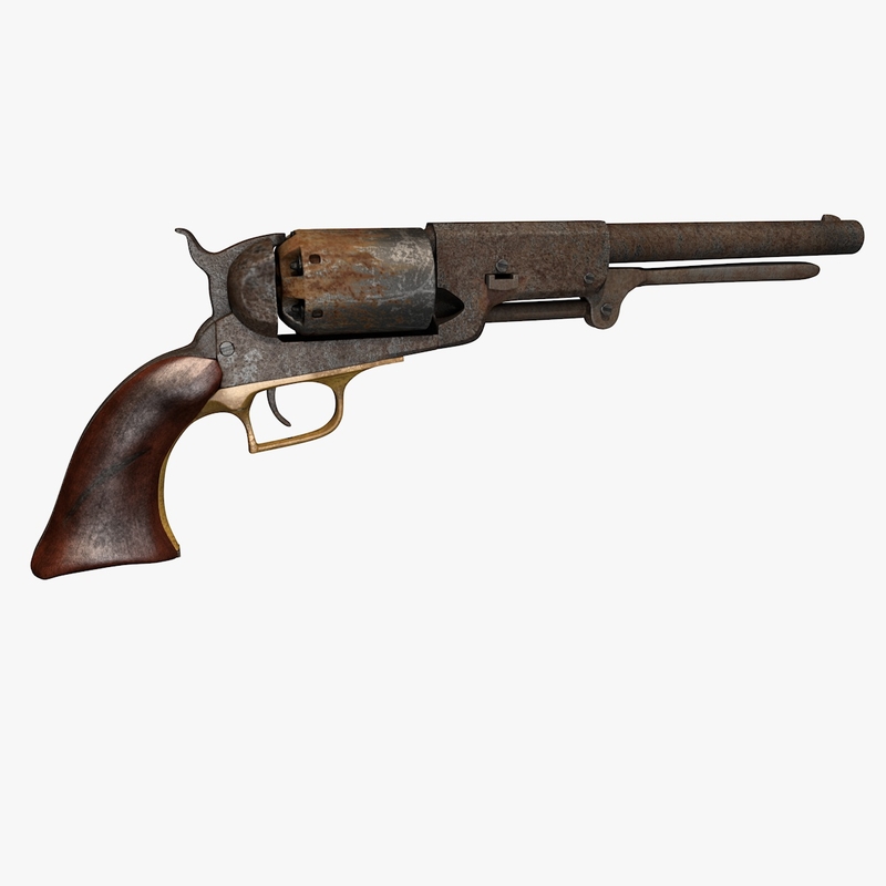colt walker 1847 3d c4d