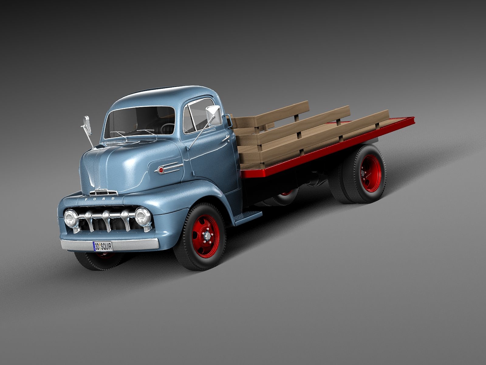 classic truck 1952 coe 3d model