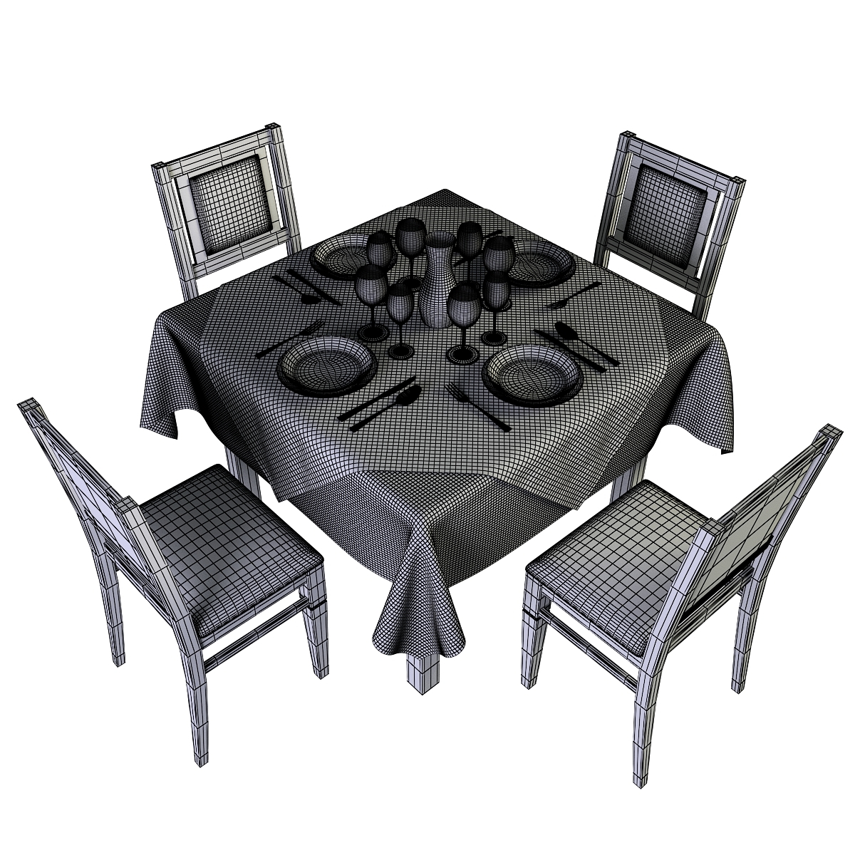 3d model restaurant table