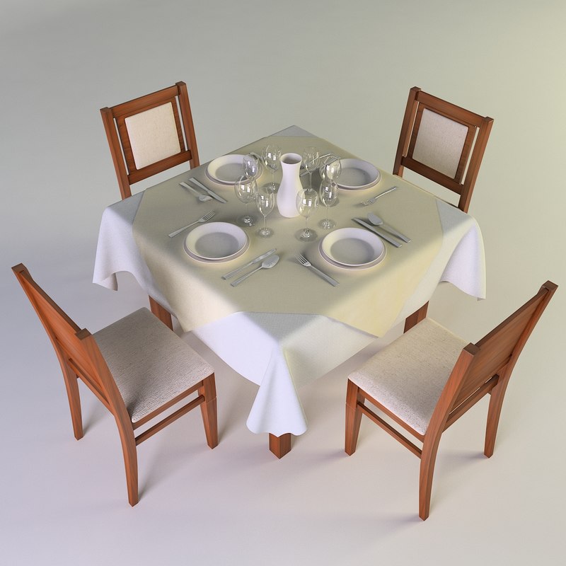 3d model restaurant table