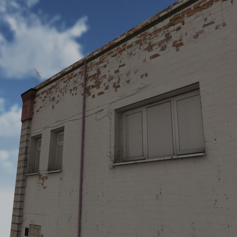 3d 3ds building exterior modeled