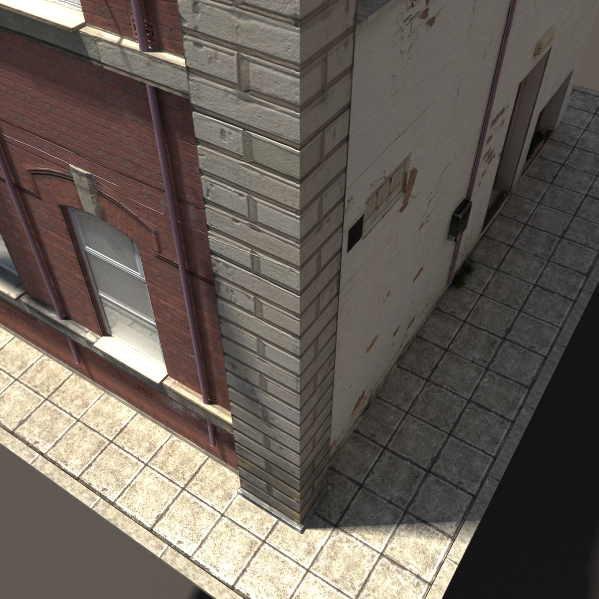 3d 3ds building exterior modeled