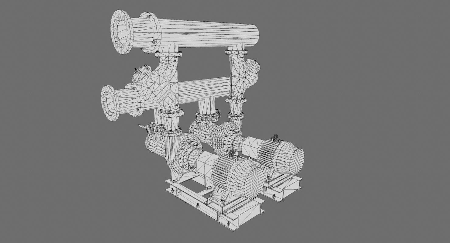 3d water pump model