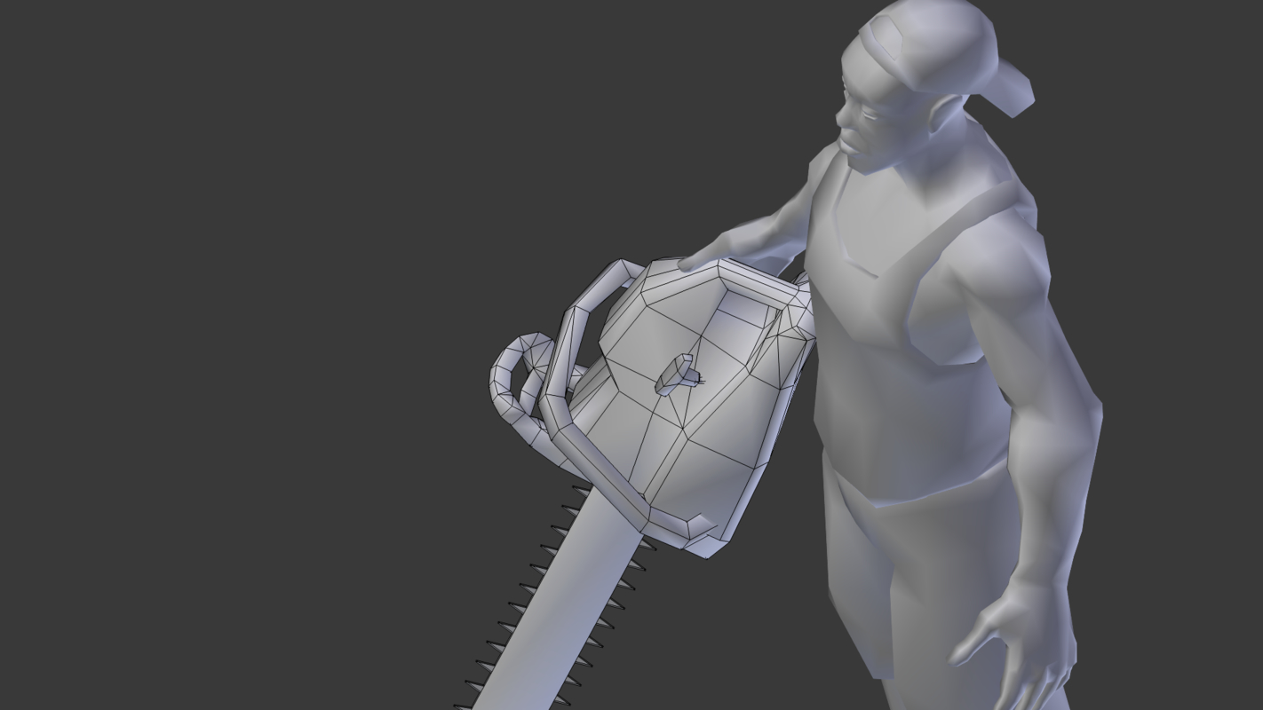 3ds rigged guy chainsaw