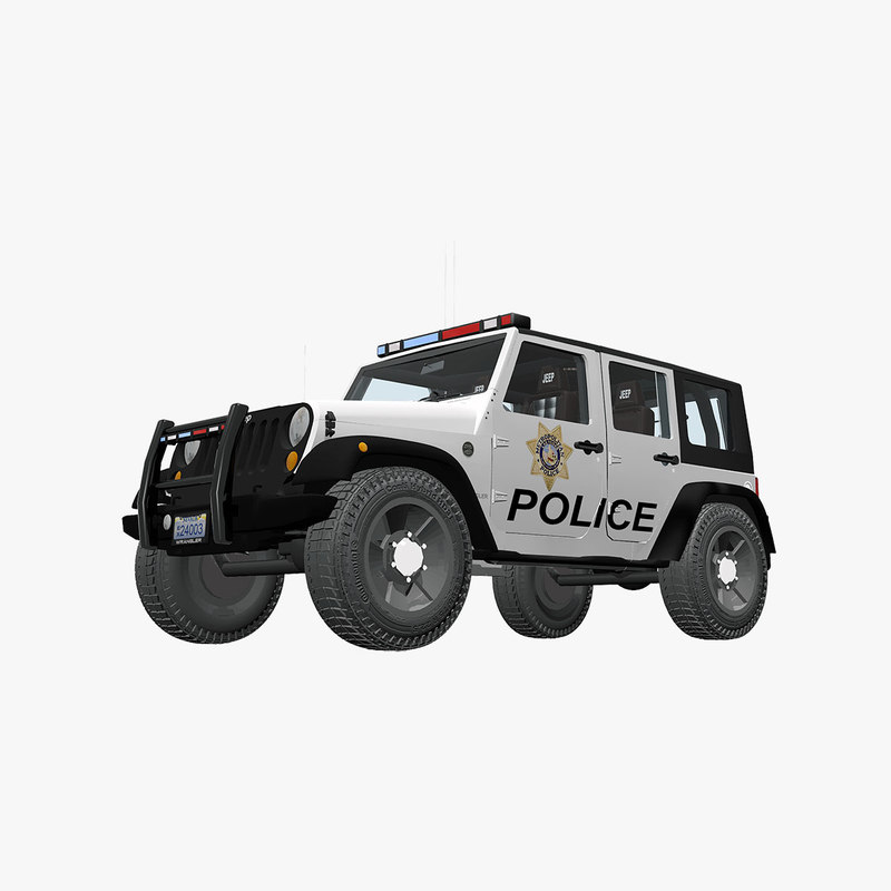 jeep wrangler police car 3d max