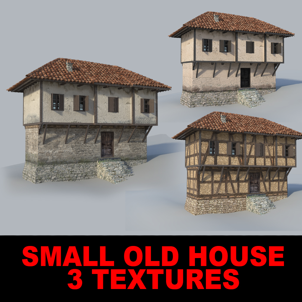3d 3 houses model