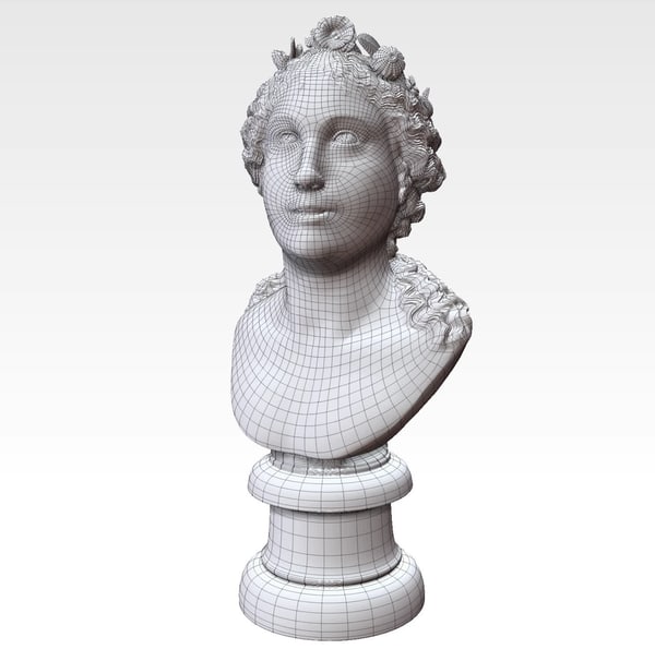 sculpture blessed soul bust 3d model
