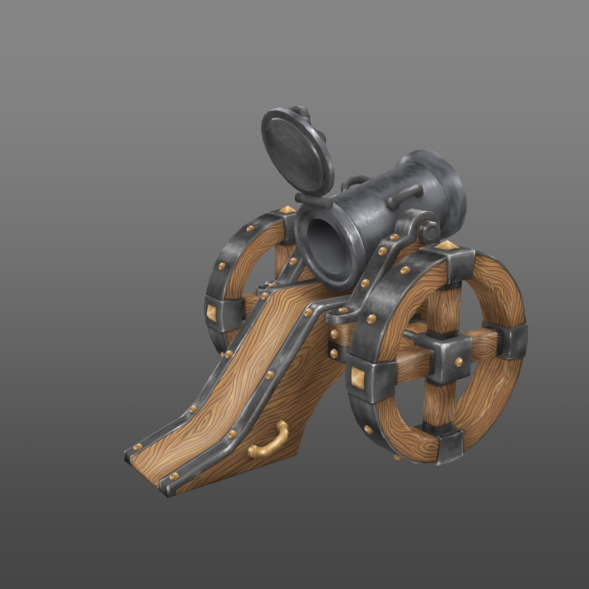 3d cannon hand painted