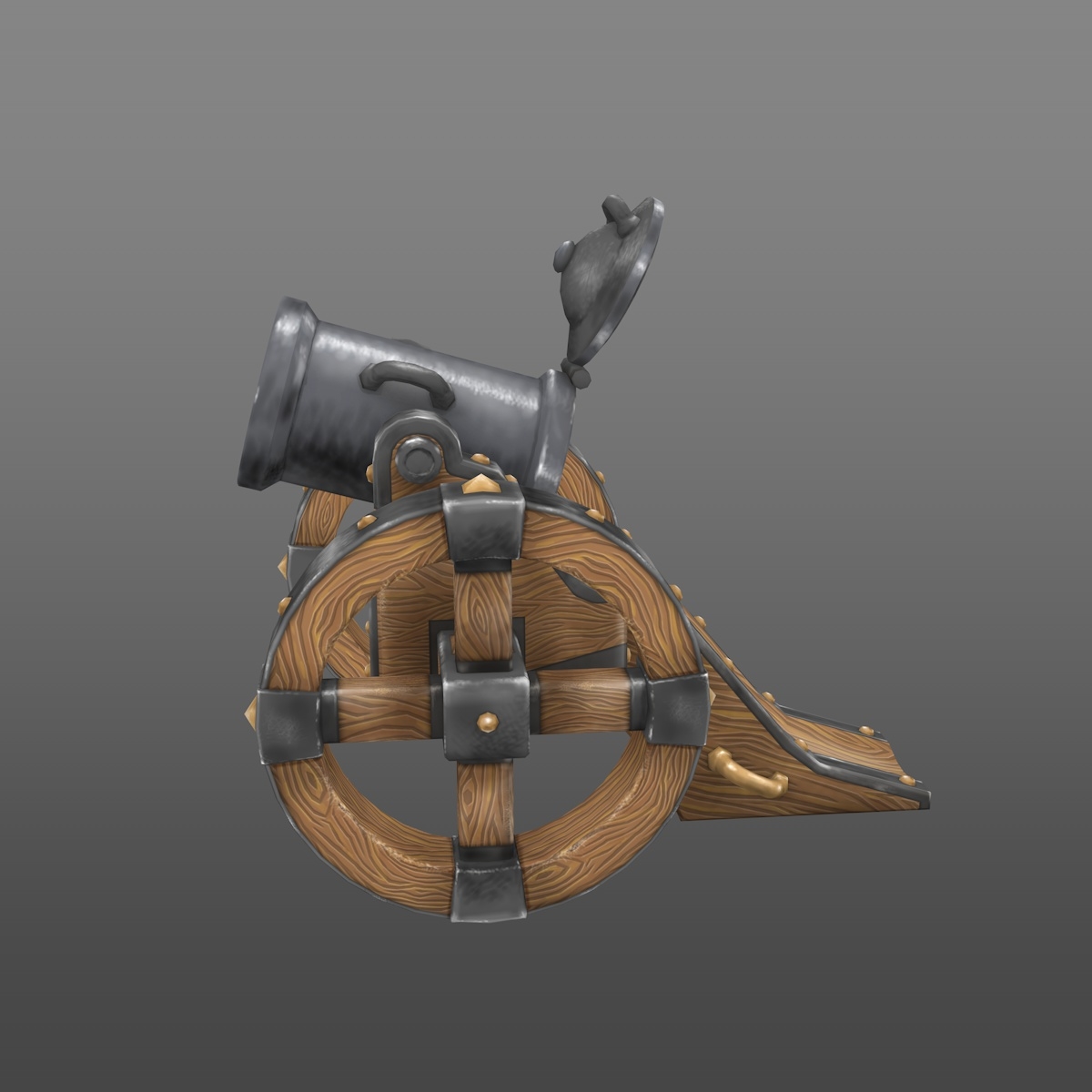 3d cannon hand painted