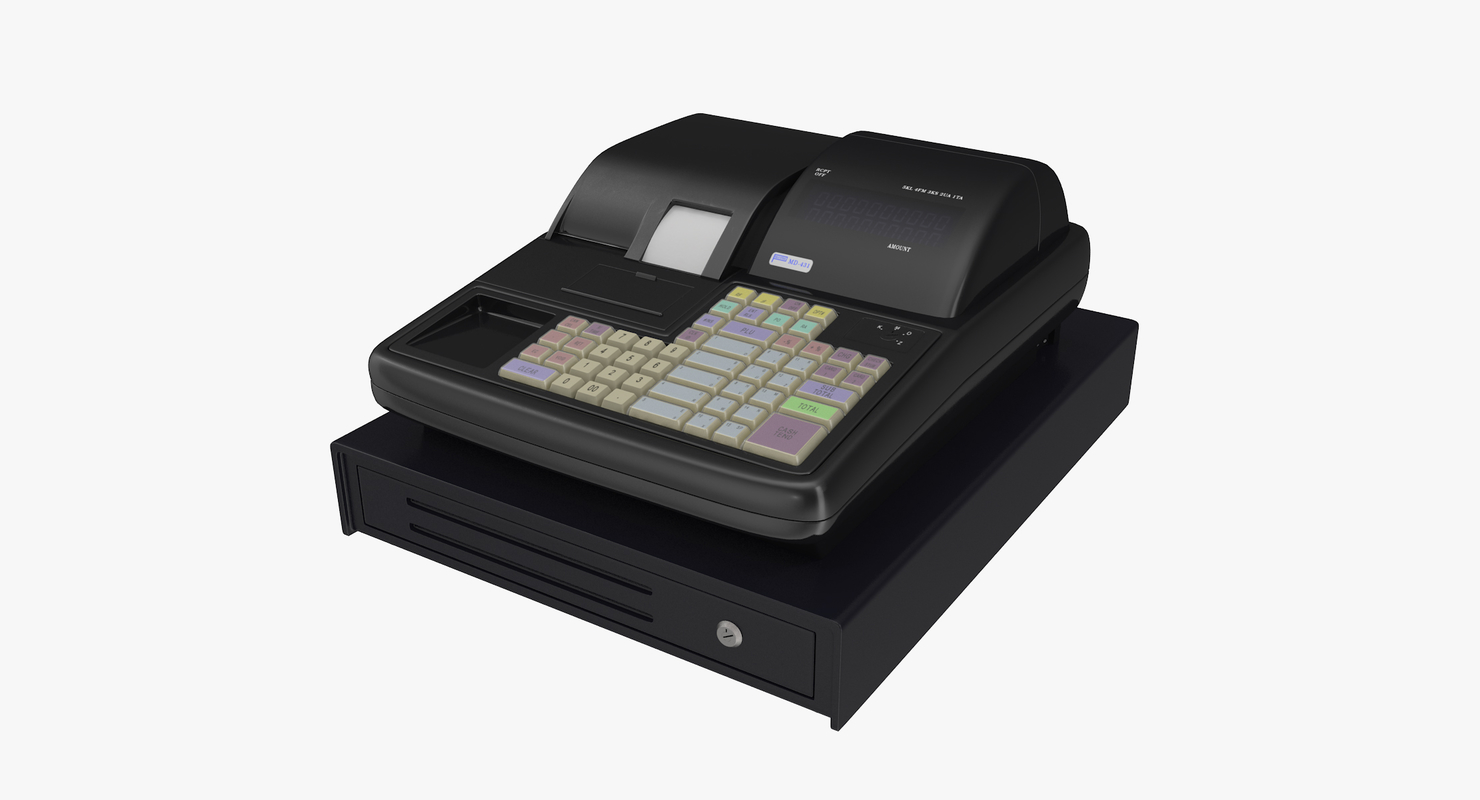 modern cash register 3d max