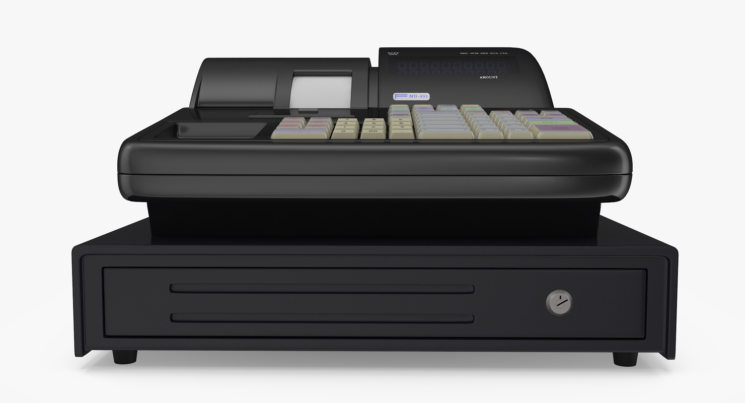 modern cash register 3d max