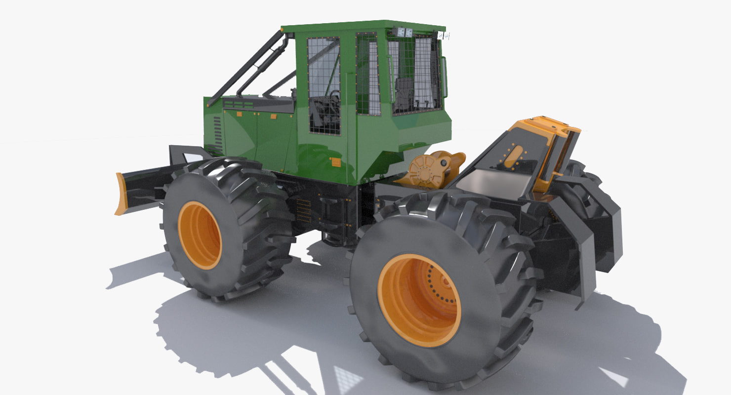 3d model skidder trees forest