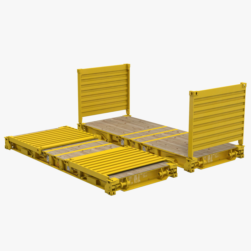 flat rack collapsible container 3d max