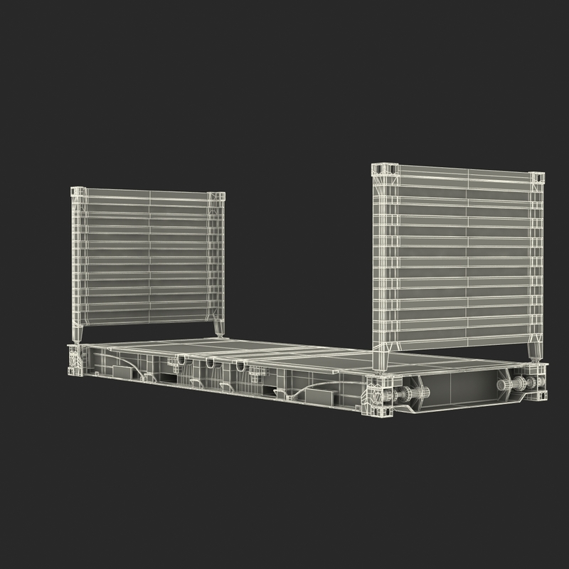 flat rack collapsible container 3d max