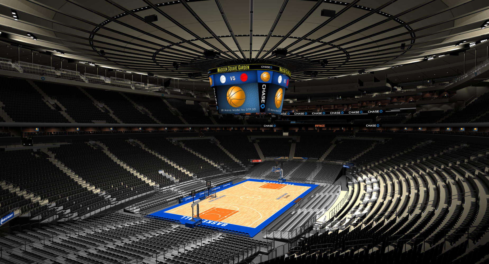 3d madison arena msg basketball model