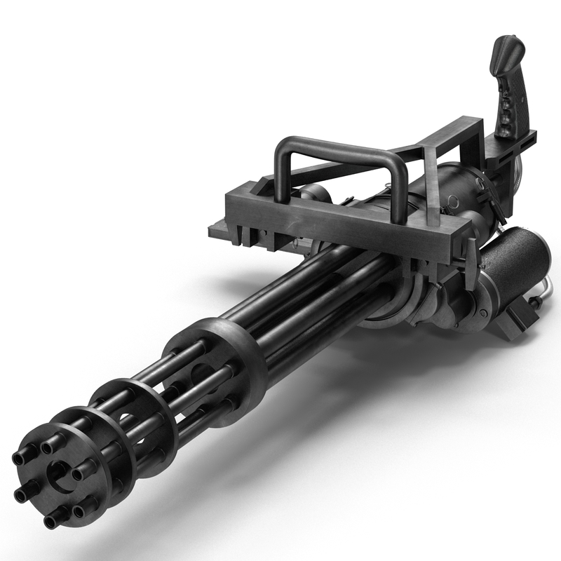 3d minigun modeled realistic model