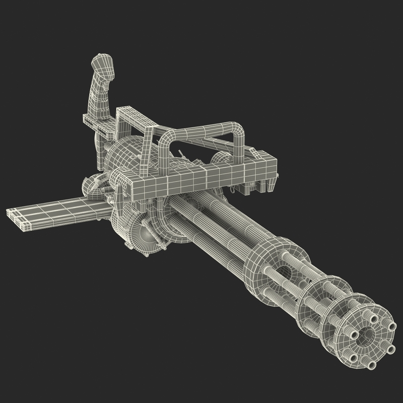 3d minigun modeled realistic model