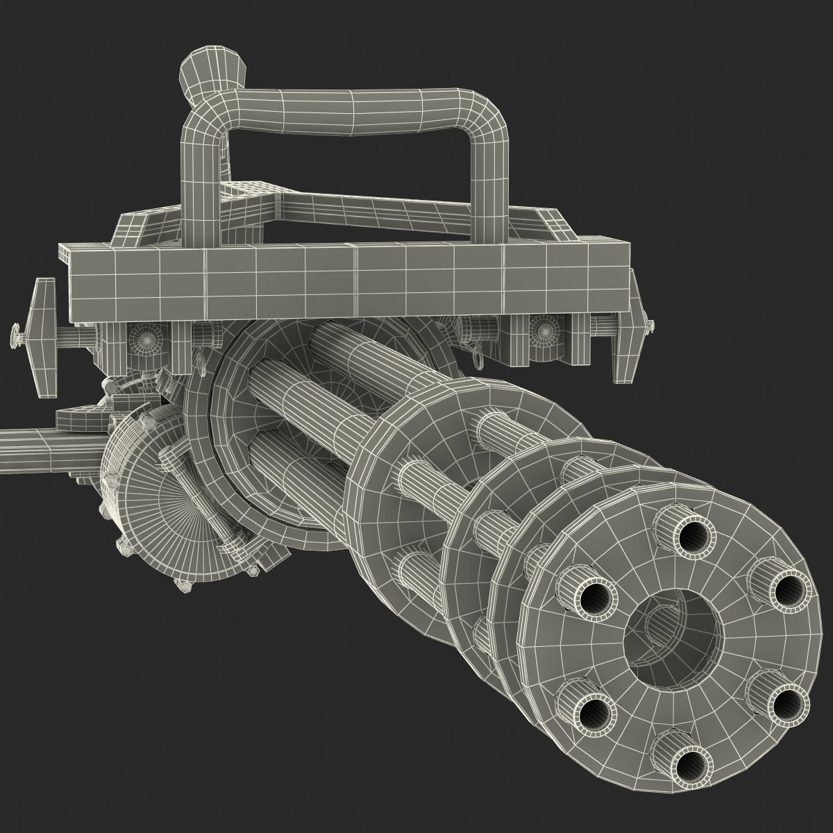 3d minigun modeled realistic model
