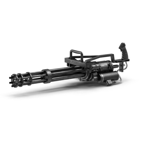 3d minigun modeled realistic model