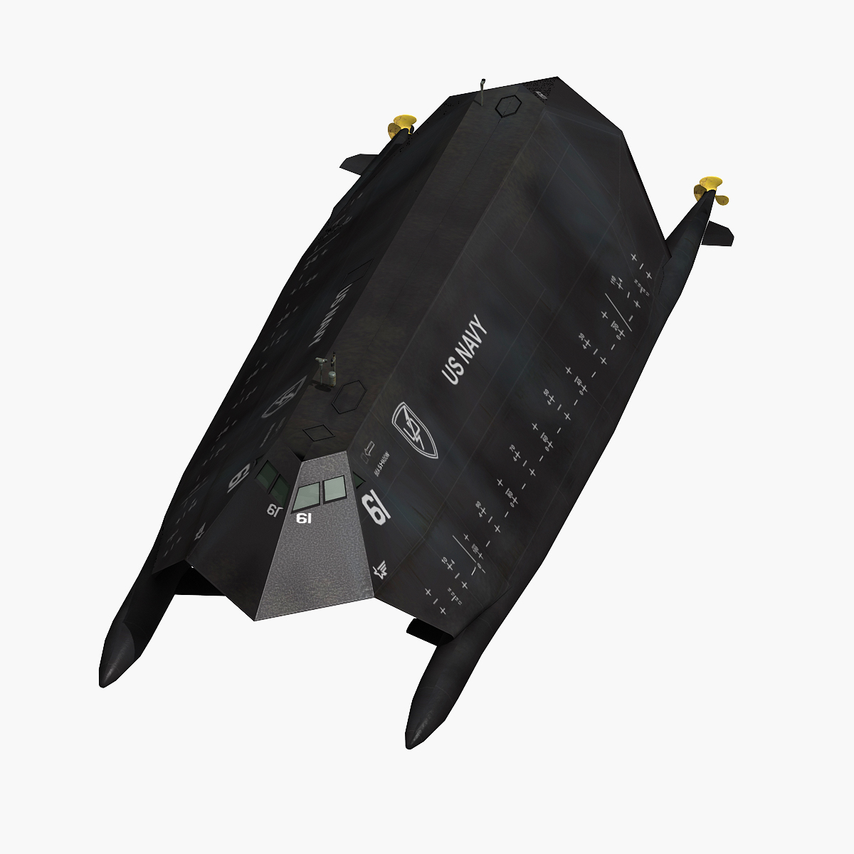3ds max navy stealth ship sea shadow