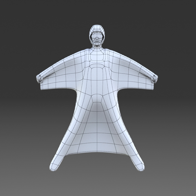 wingsuit skydiving 3d model
