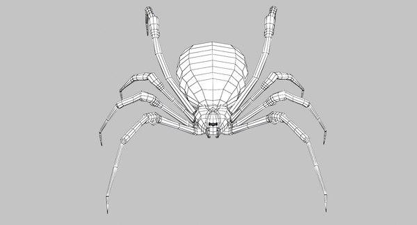 3d red spider model