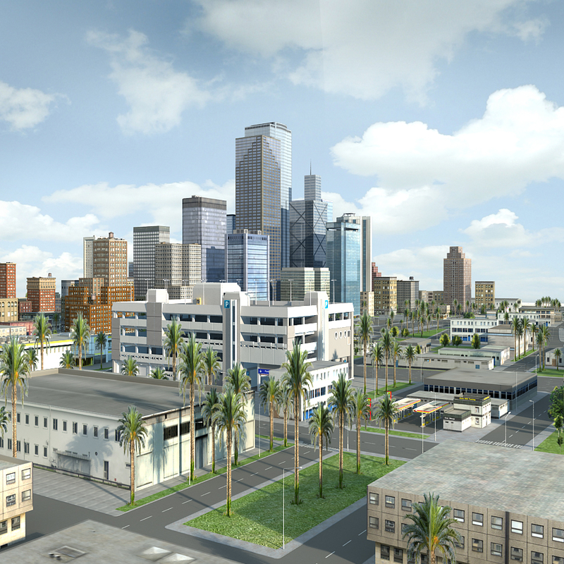 3d city street los angeles model