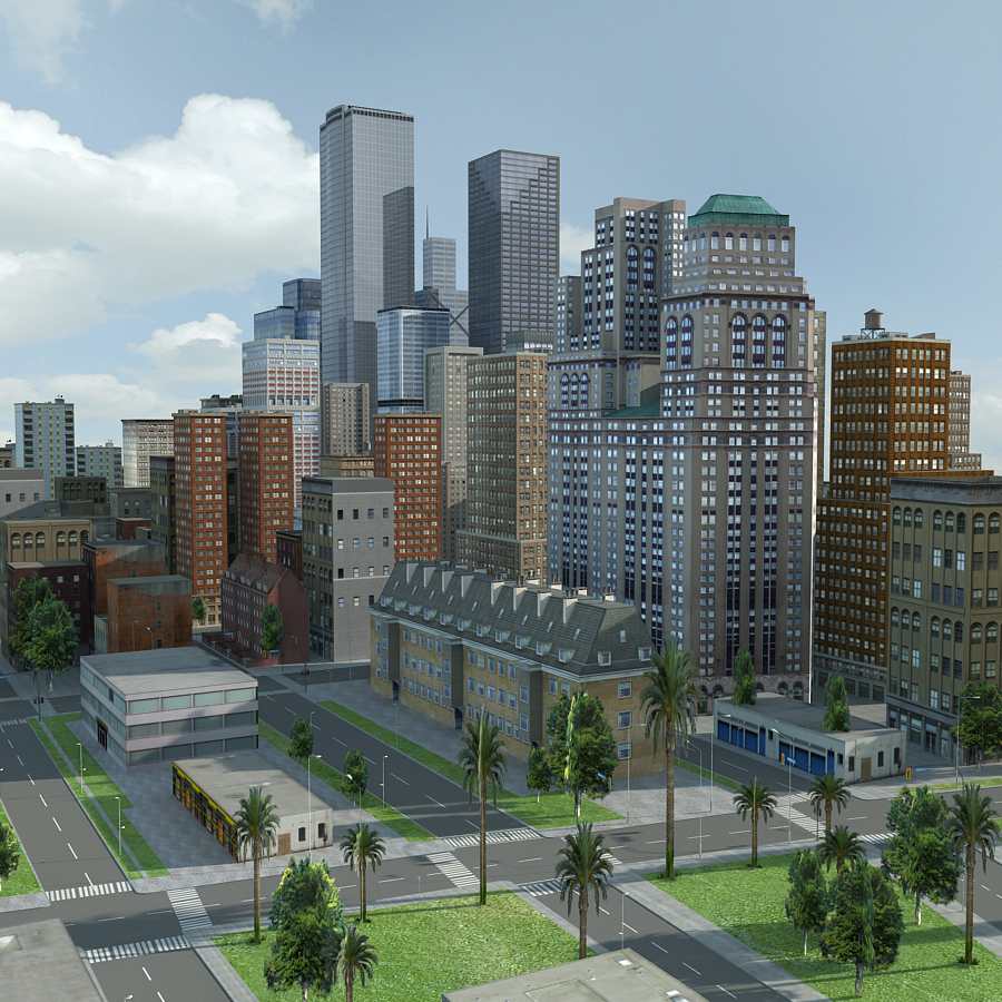 3d city street los angeles model