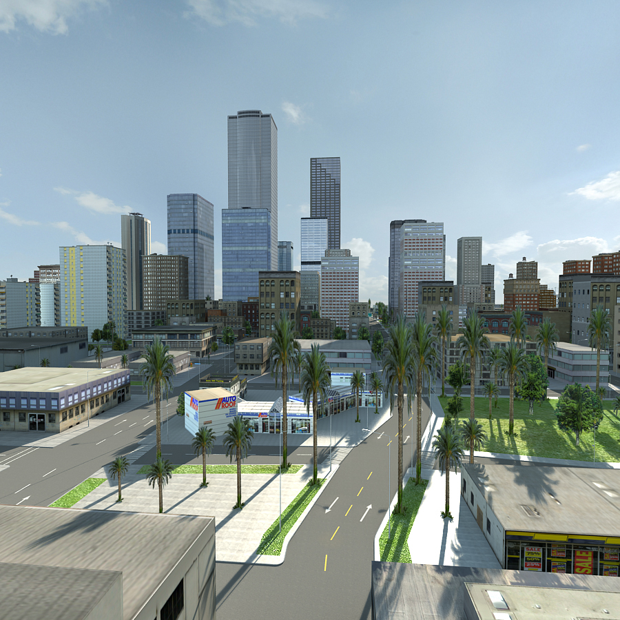 3d city street los angeles model