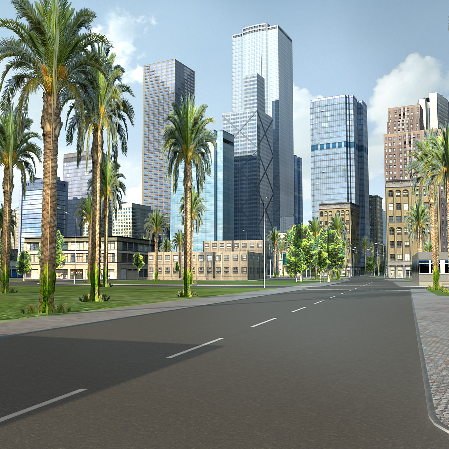 3d city street los angeles model