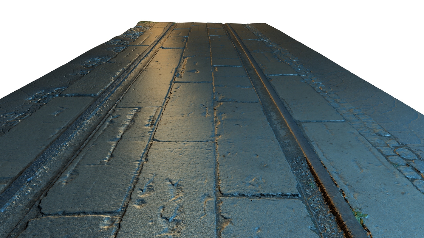 street tram tracks 16k 3d max