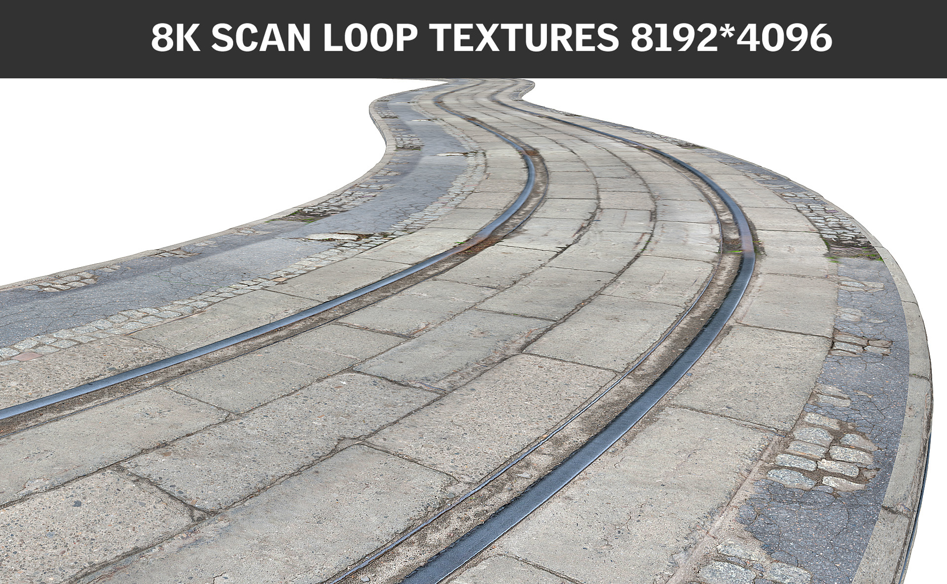 street tram tracks 16k 3d max