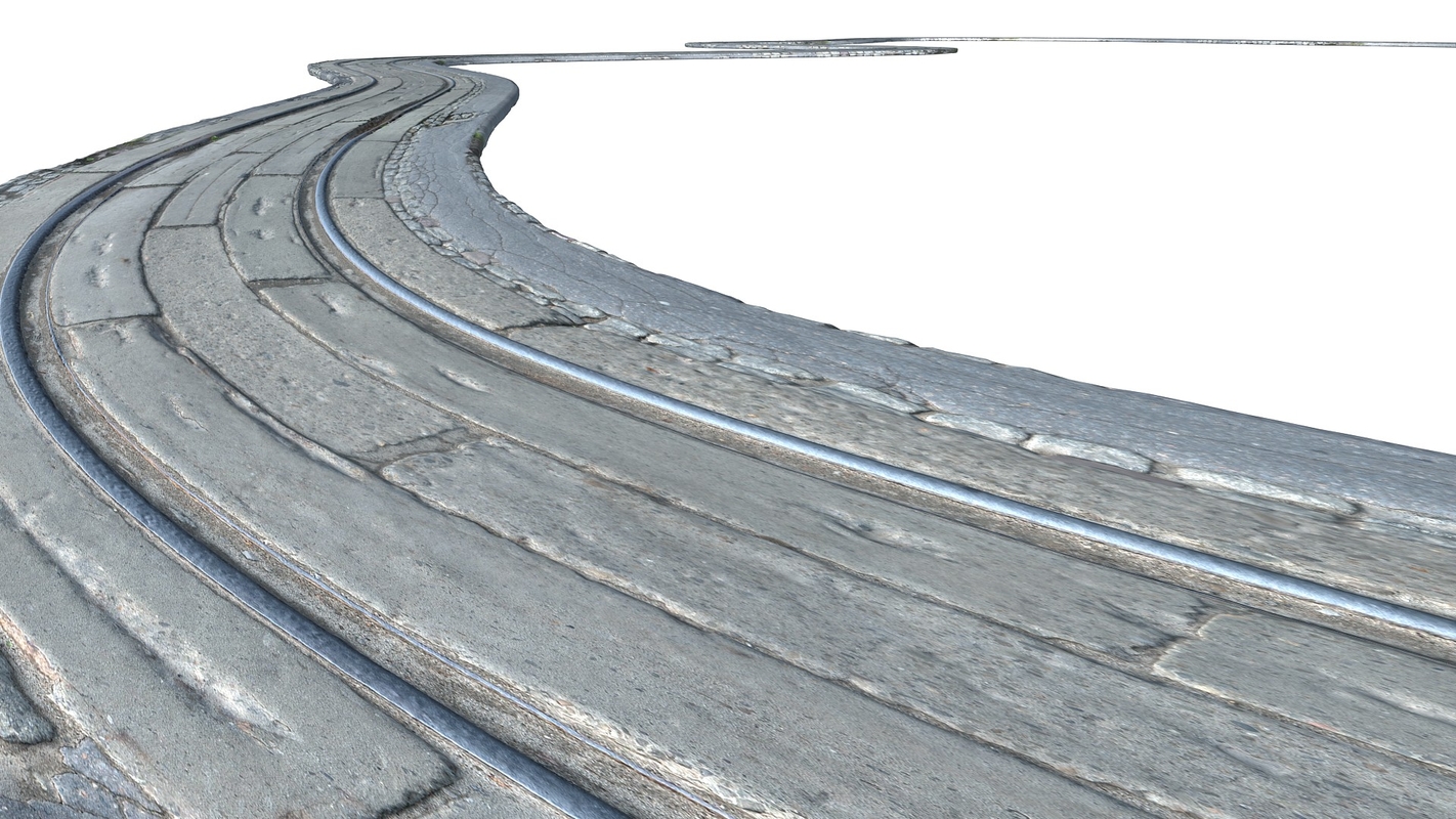 street tram tracks 16k 3d max