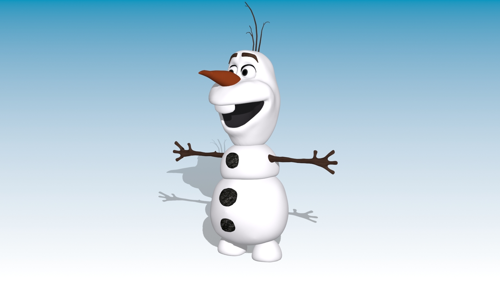 3d olaf rigged model