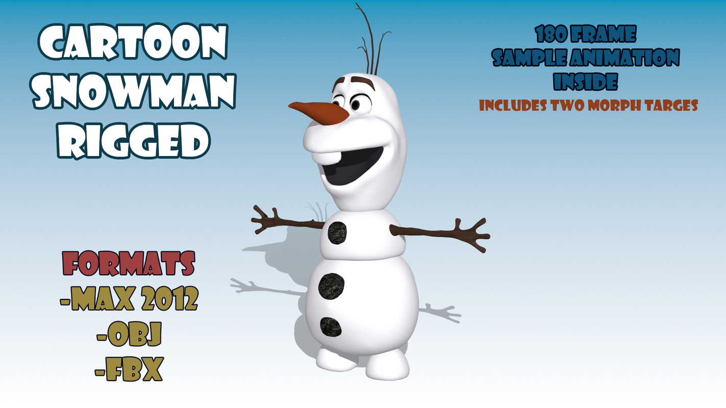3d olaf rigged model