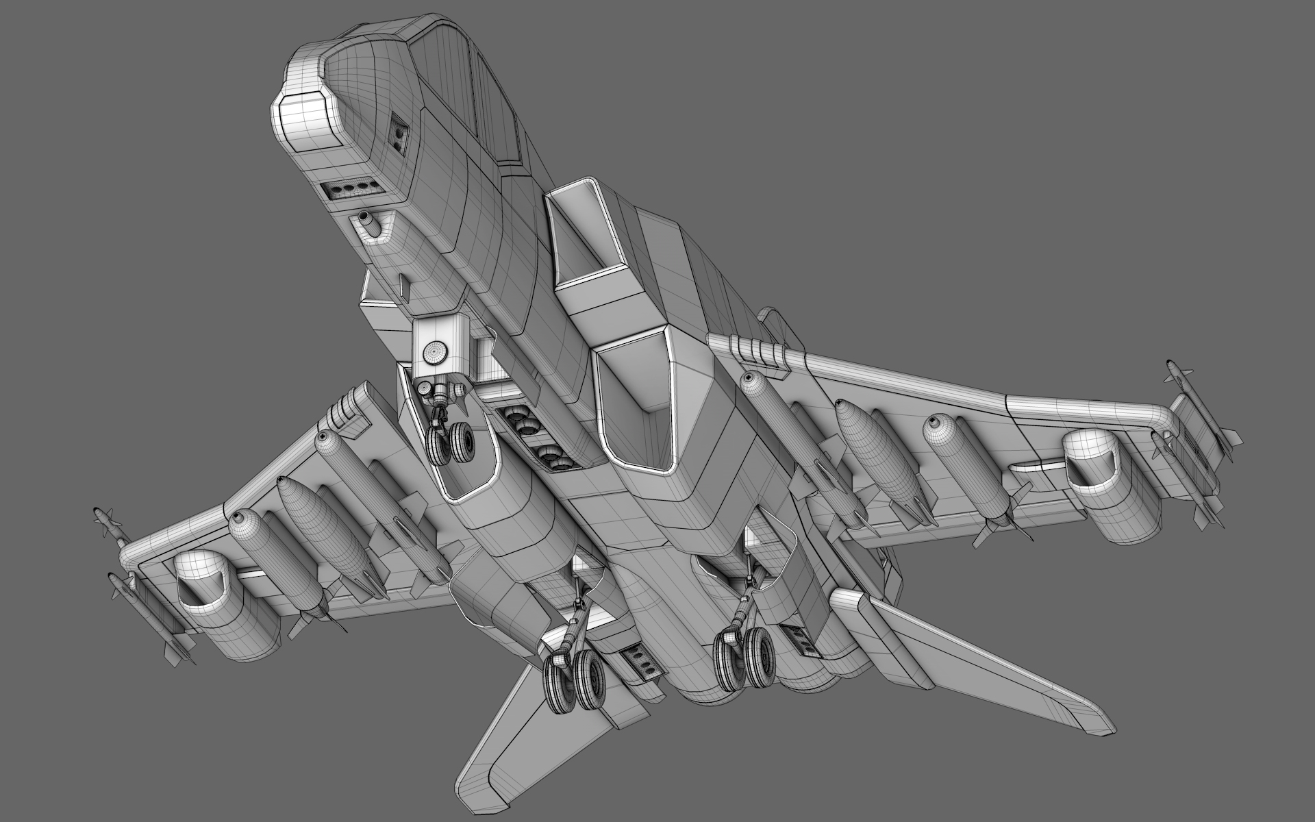 starfighter polygonal hybrid 3d model