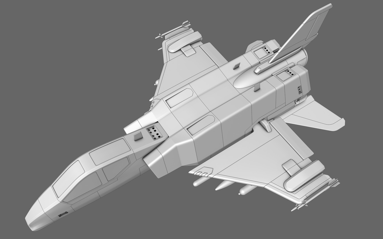 starfighter polygonal hybrid 3d model