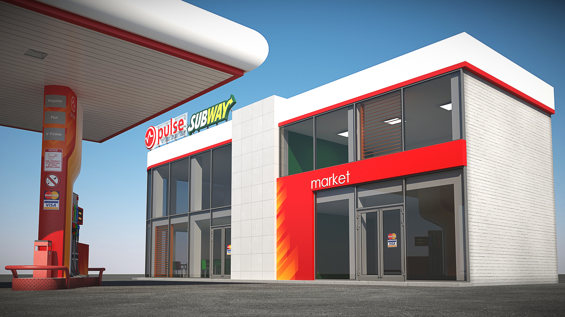 gas station 3d model