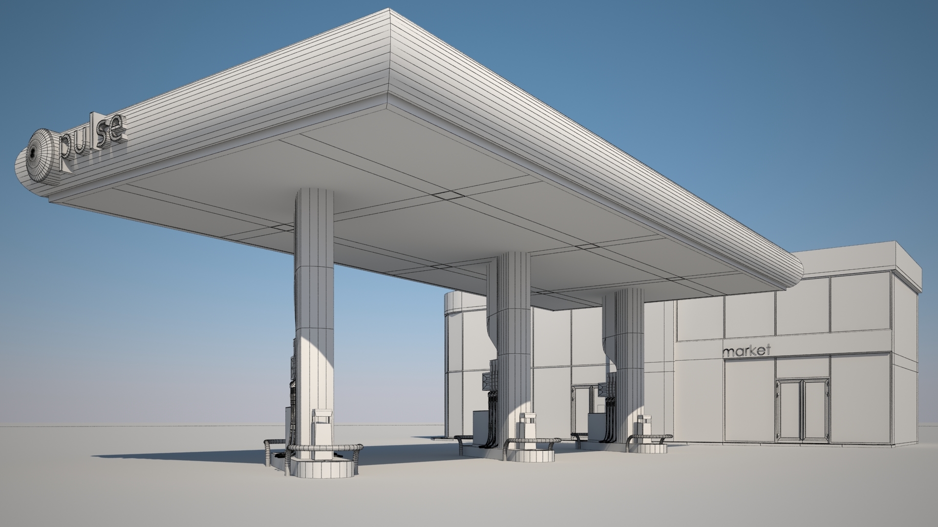 gas station 3d model